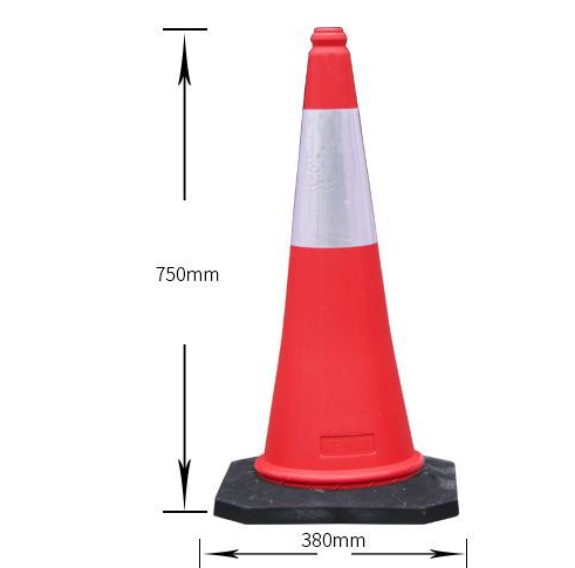 Durable 75cm Road Cone Malaysia – Reflective PE Traffic Cone